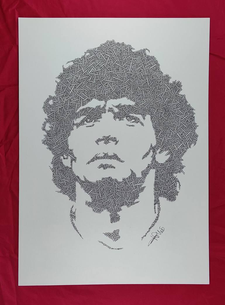 Diego Armando Maradona Drawing by Flavio Furlan | Saatchi Art