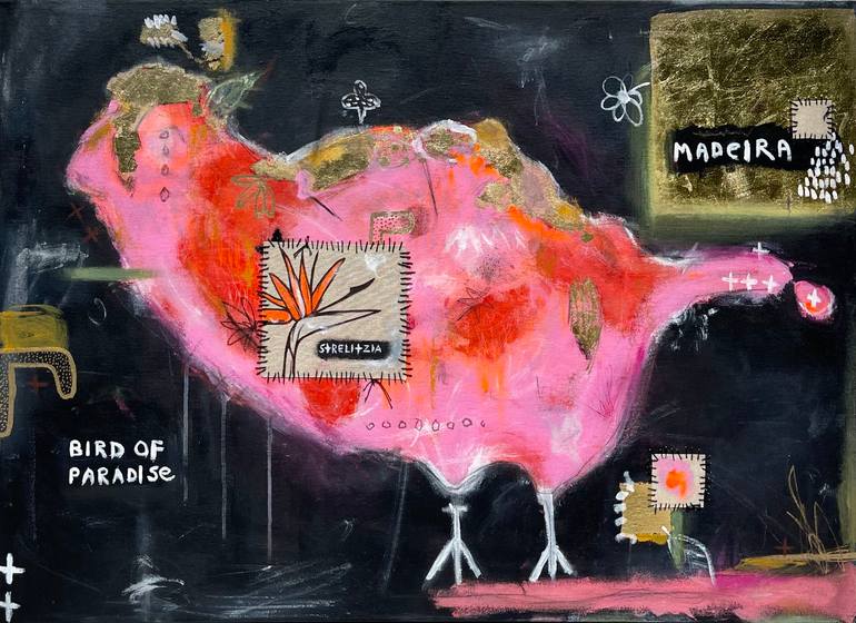 Bird of paradise Painting by Natalissa Luna | Saatchi Art