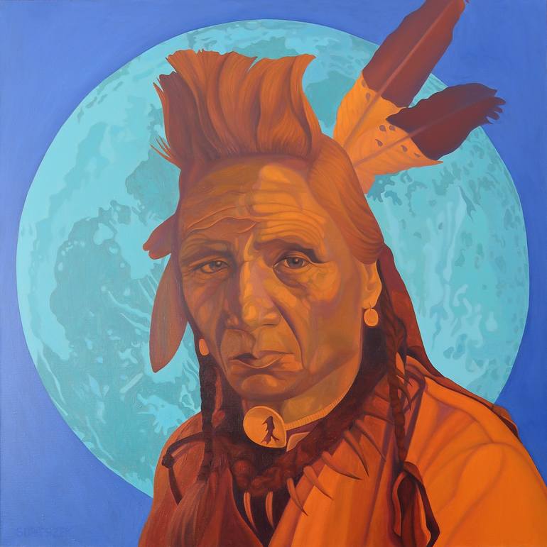 Indian Portrait. Chief Weasel Tail and Moon Painting by Artur Sobieszek ...