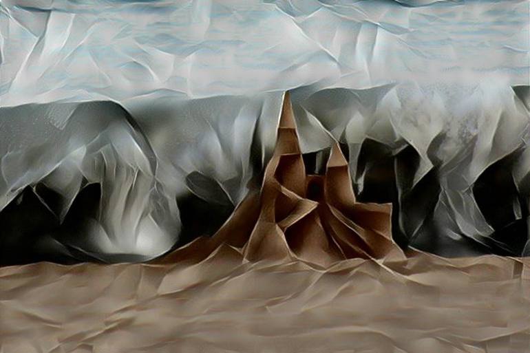 Surreal Sandcastle Drawing by Dan Campbell | Saatchi Art