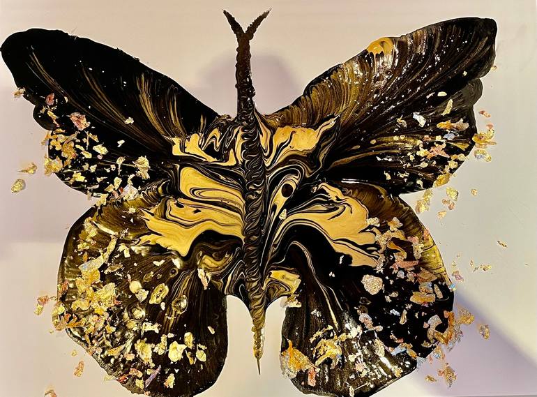 Black and Gold Butterfly! Painting by Oxana Pronoza | Saatchi Art