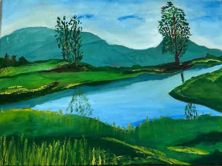 The lake Painting by Mythili Kolluru | Saatchi Art