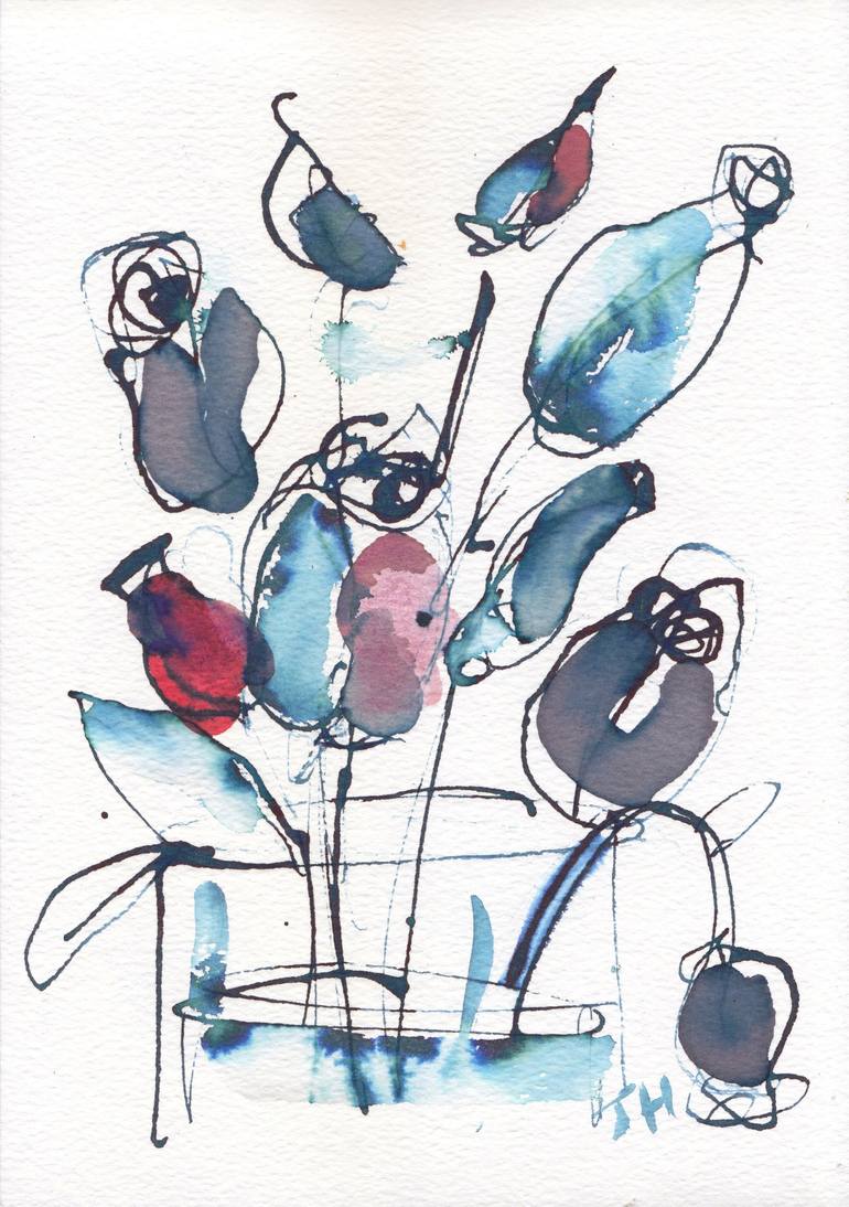 Blue Roses Drawing by John Hardaker | Saatchi Art