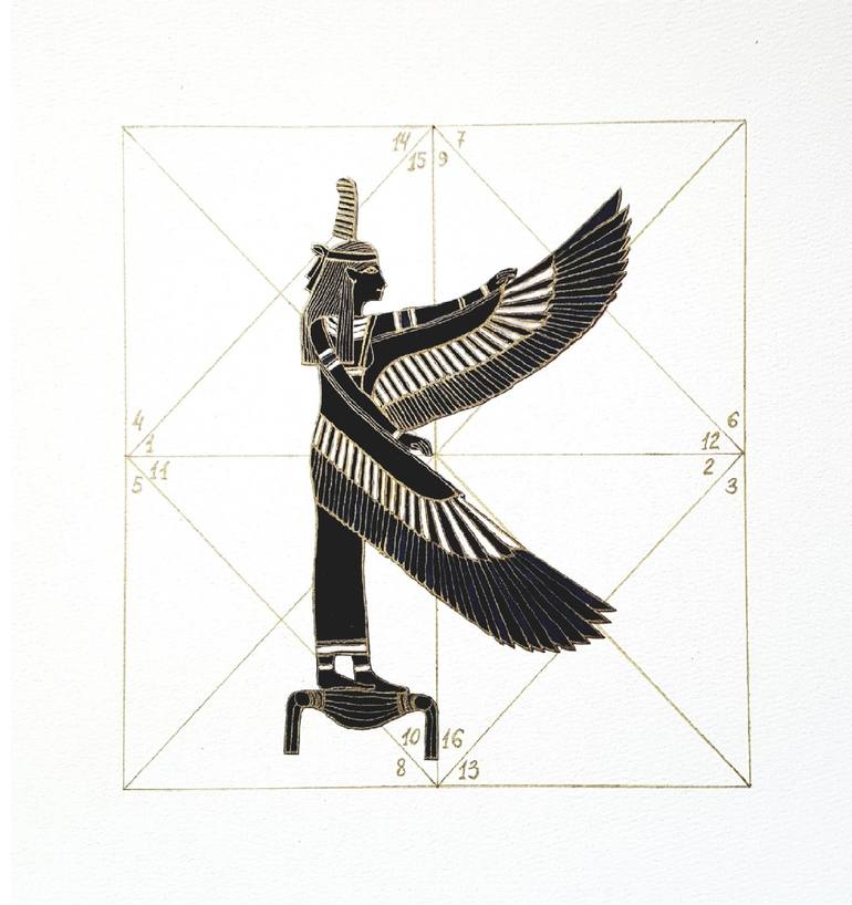 Maat Drawing by Polina Oleshkevich | Saatchi Art