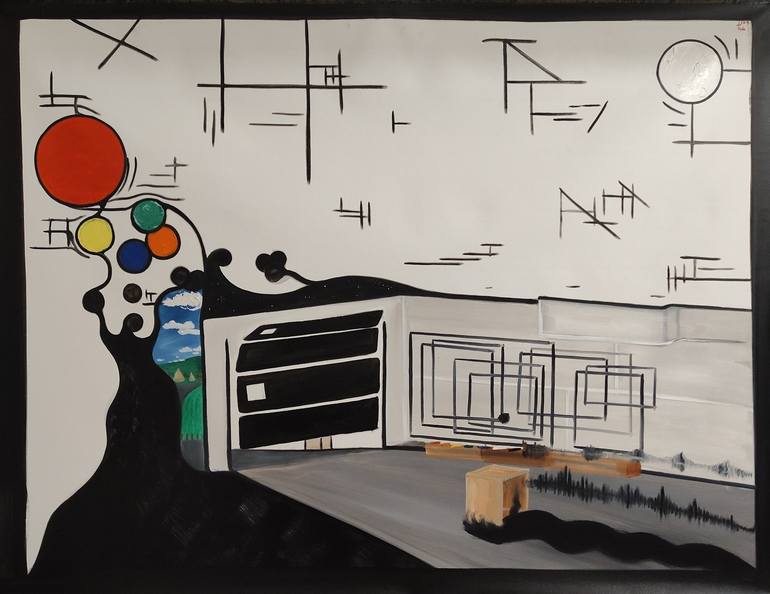 Artist In The Studio Painting by Hamza Mustapha | Saatchi Art