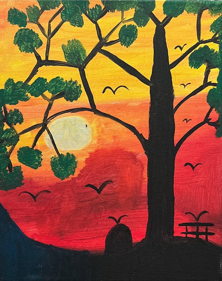 Art Piece - Gloomy Sunset Painting by Cameron Crowson | Saatchi Art