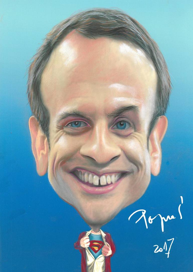 Emmanuel Macron Painting by Popa Popa'S | Saatchi Art
