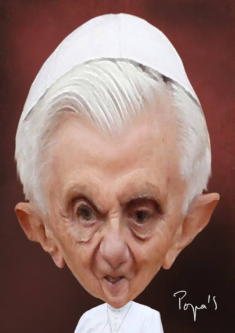 Pope Benedict XVI Painting by Popa Popa'S | Saatchi Art