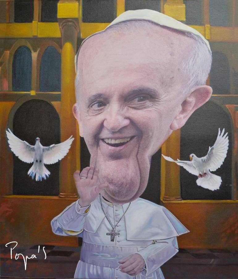 Pope Francis Painting by Popa Popa'S | Saatchi Art