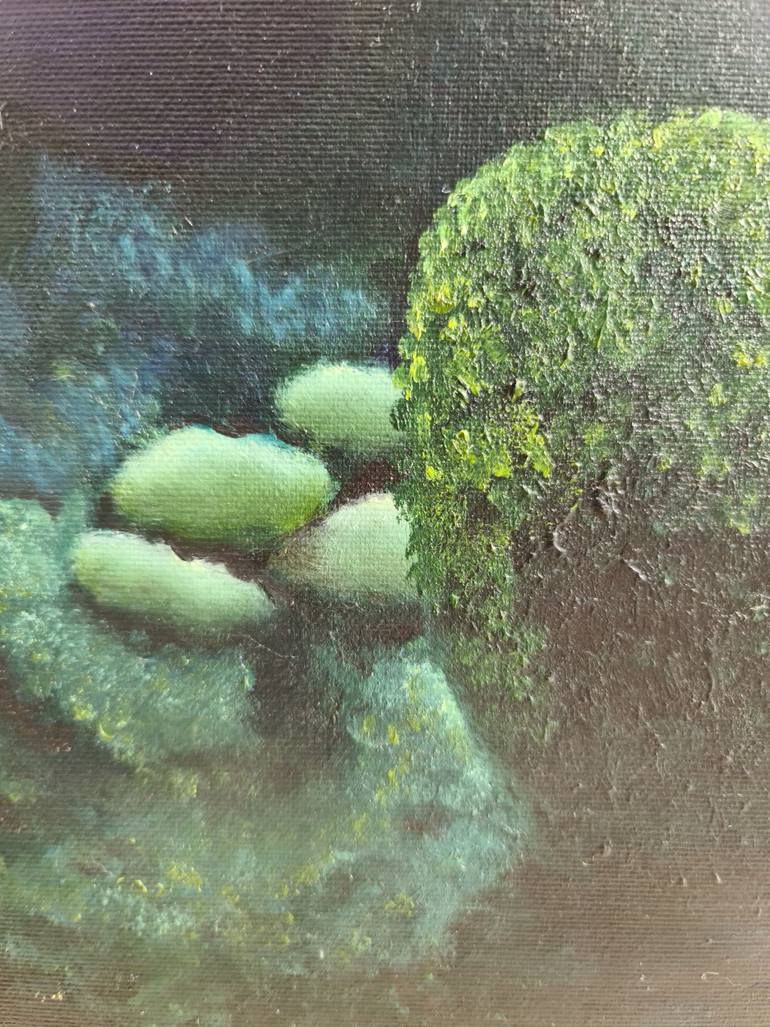 White Sharks In Deep Blue Ocean Water Under Moon Light Painting by Anna Levit | Saatchi Art