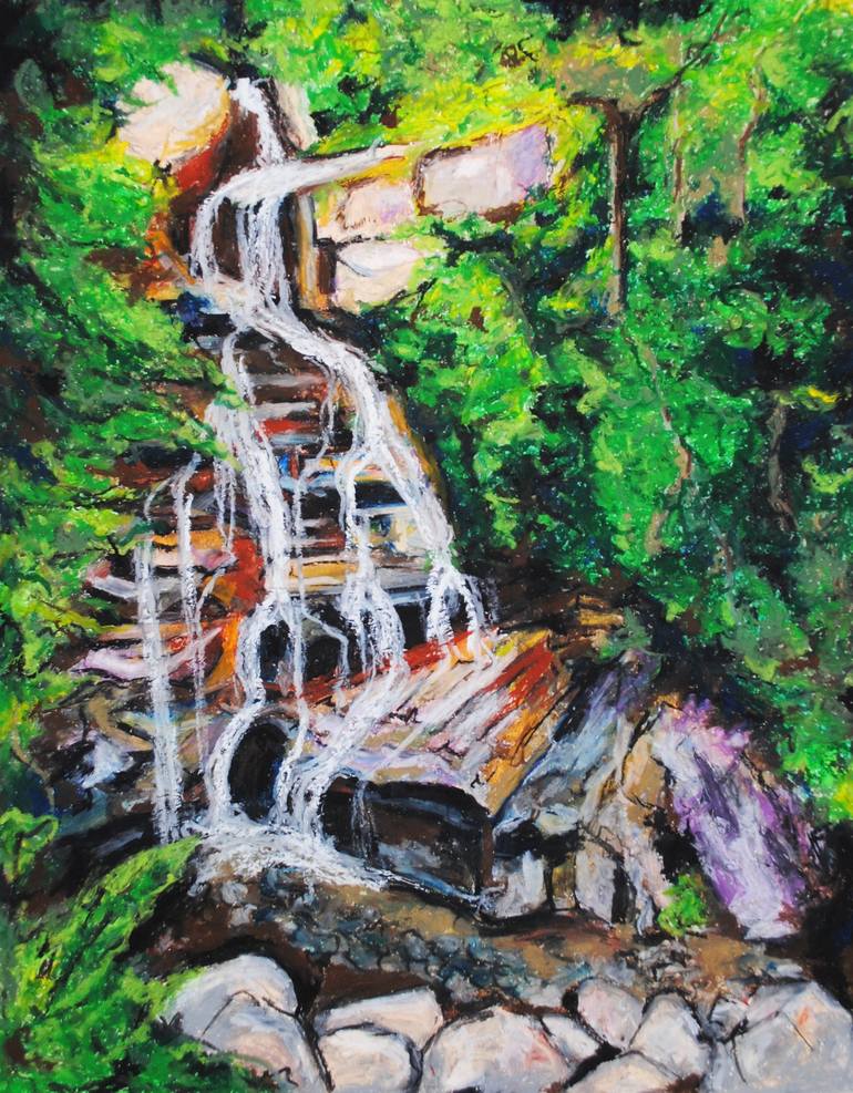 Falling Waters Trail Drawing by Amanda Ioco | Saatchi Art