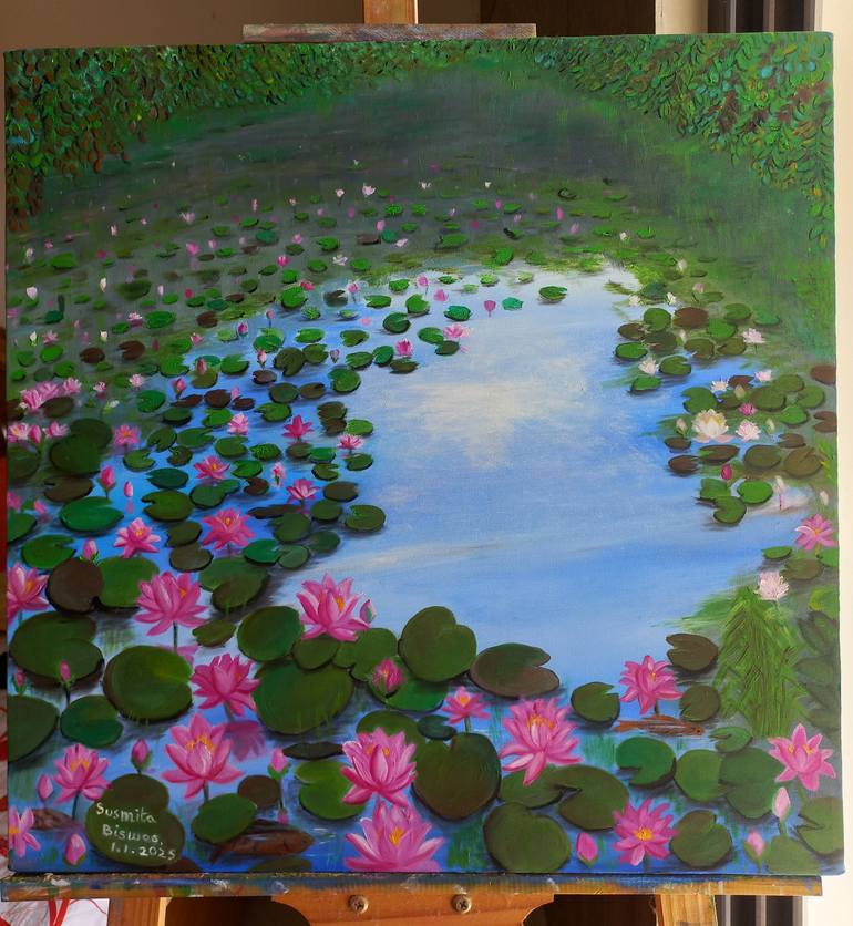 Water Lilies Painting by Susmita Biswas | Saatchi Art India