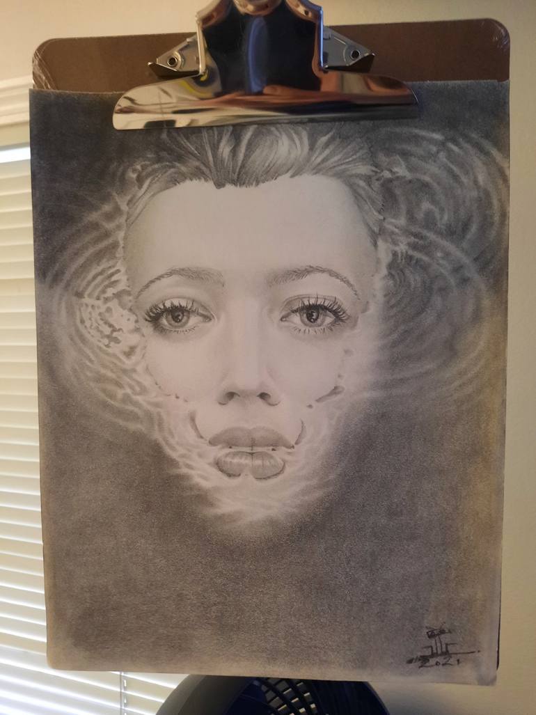 Lady of the lake Drawing by Weldon Wiedemayer | Saatchi Art