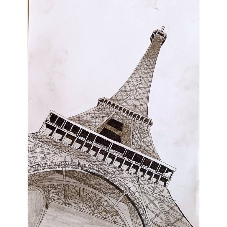 Eiffel tower Drawing by Prasanth Architect | Saatchi Art