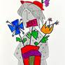 Vase of Flowers Drawing by Ellen F Shire | Saatchi Art