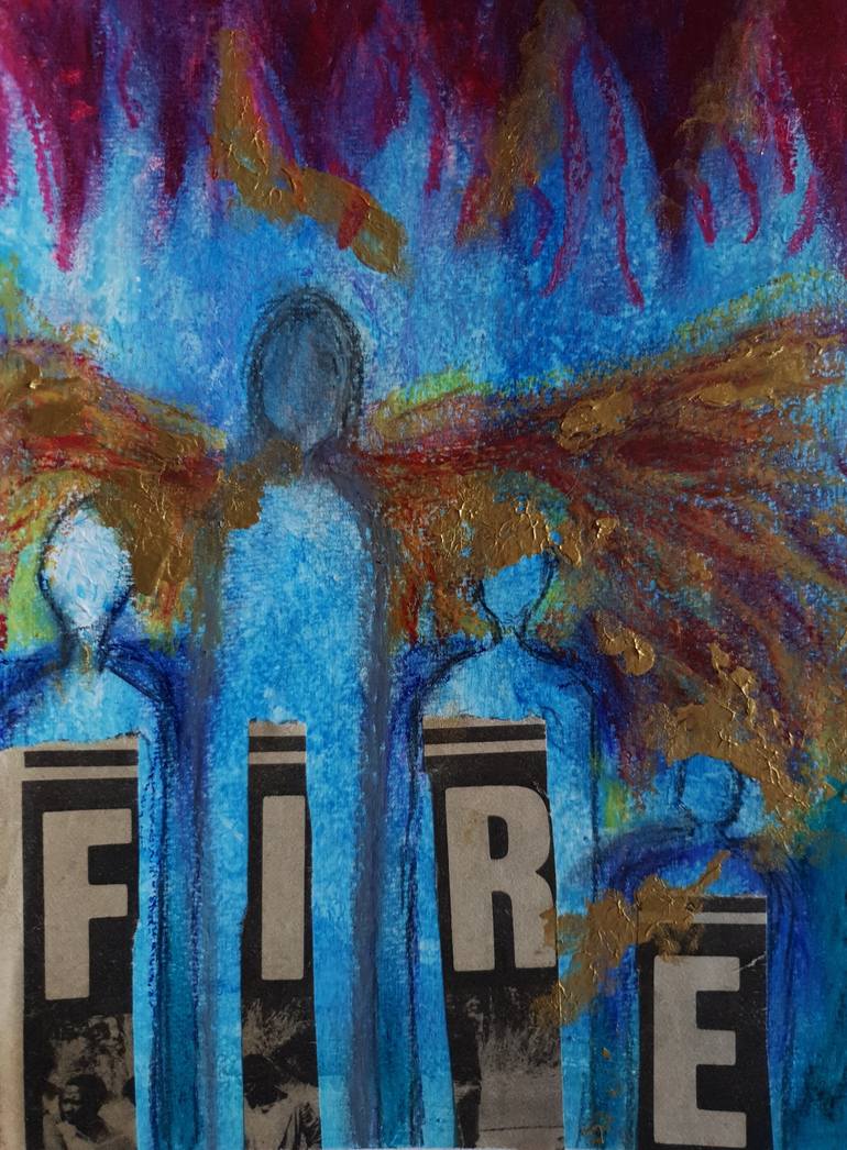Angels of fire Painting by Milista Aka Emilie Stawreberg | Saatchi Art