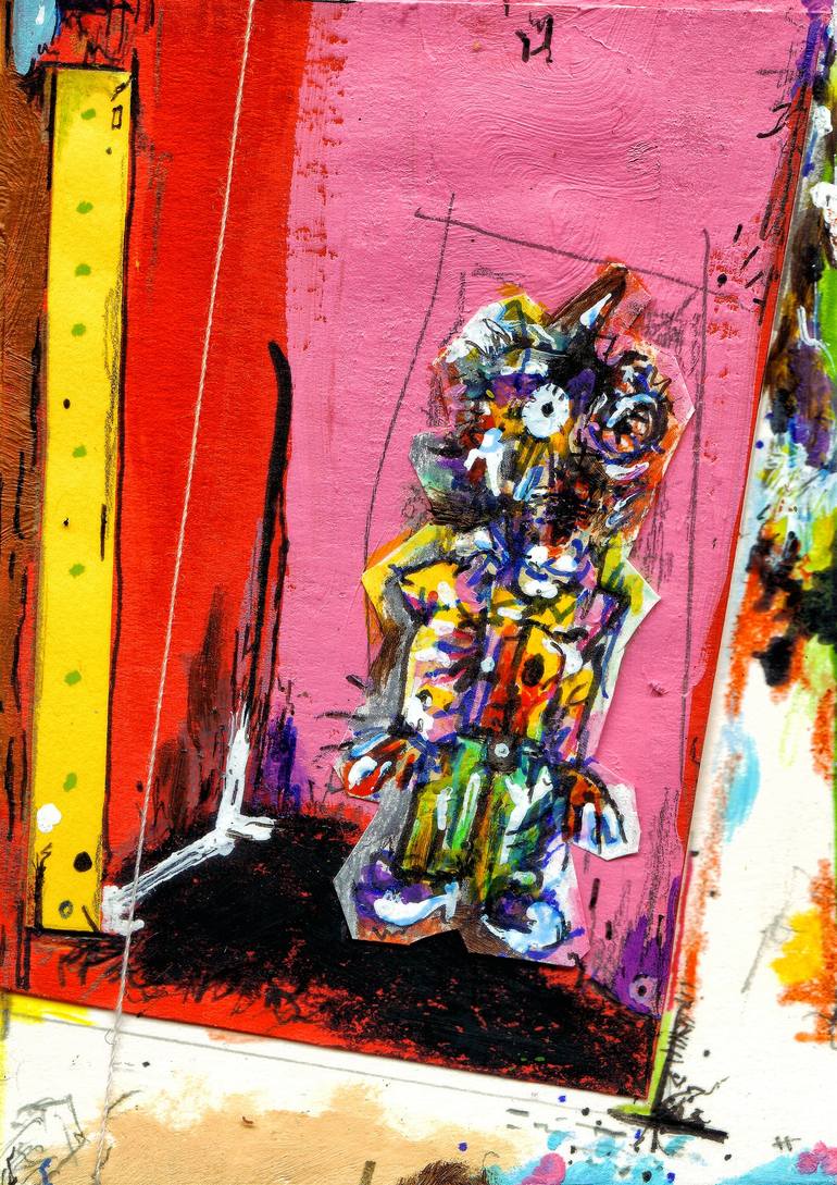 Figure in Elevator #1 Collage by Alec Goss | Saatchi Art