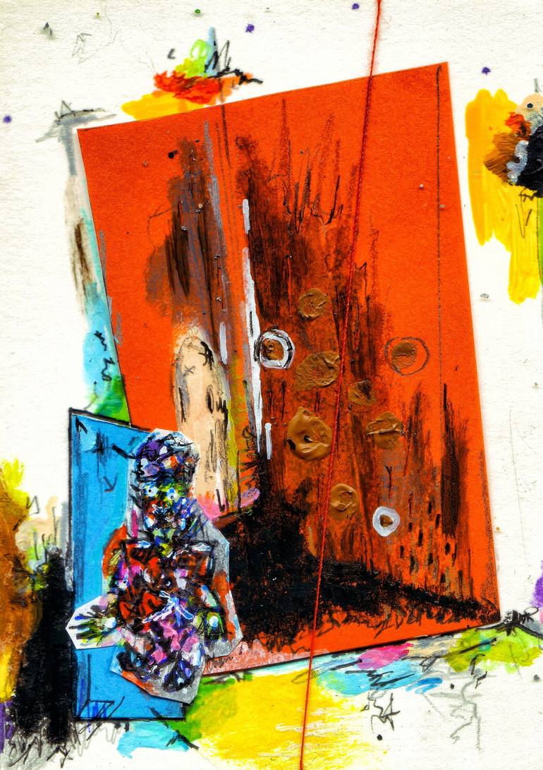 Figure in Elevator #3 Collage by Alec Goss | Saatchi Art