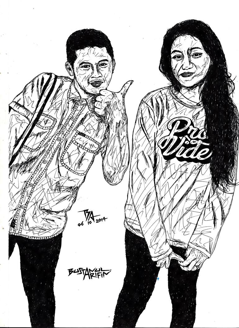 Aput and His Friend Drawing by Bustanul Arifin | Saatchi Art