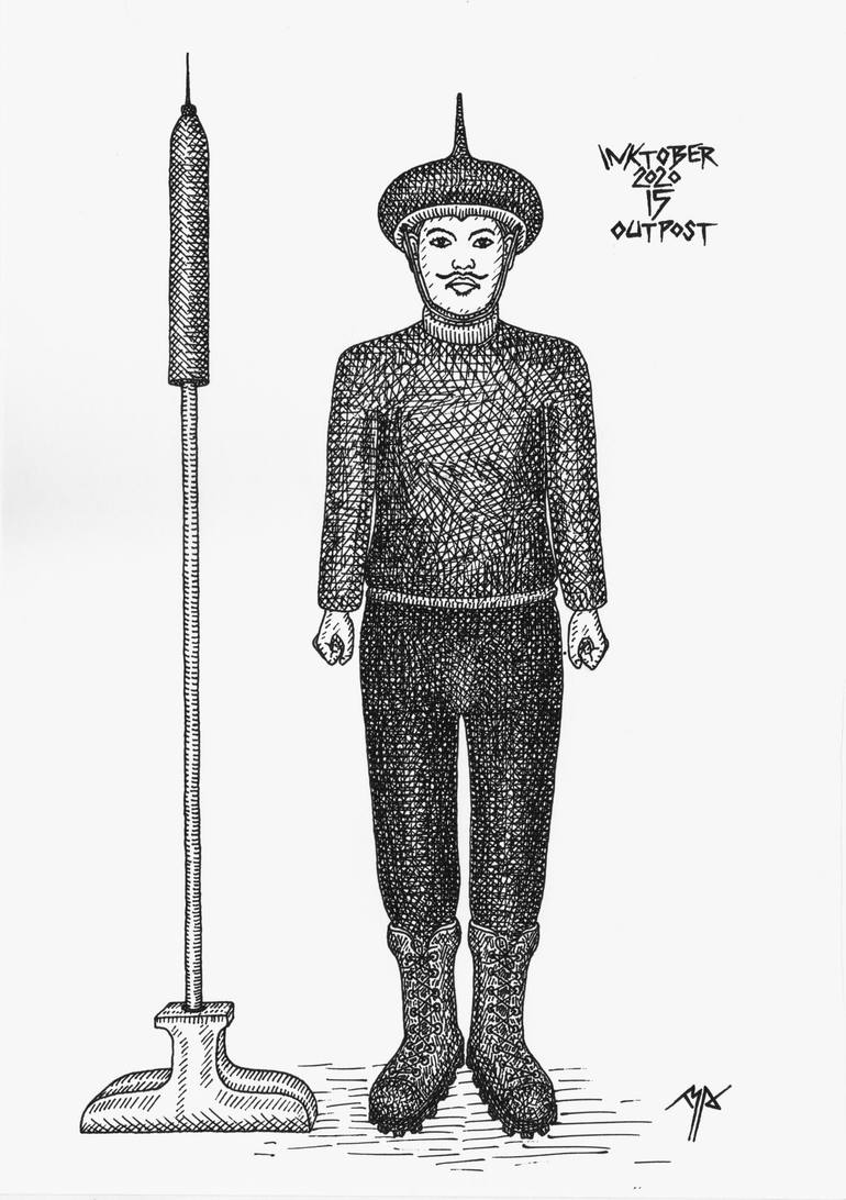 Front Line Drawing by Bustanul Arifin | Saatchi Art