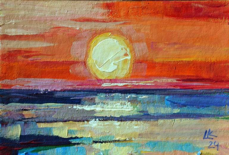 Sunset Symphony of Colors Painting by Lada Kholosho | Saatchi Art