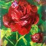 Red Rose Flower Artwork Painting by Lada Kholosho | Saatchi Art
