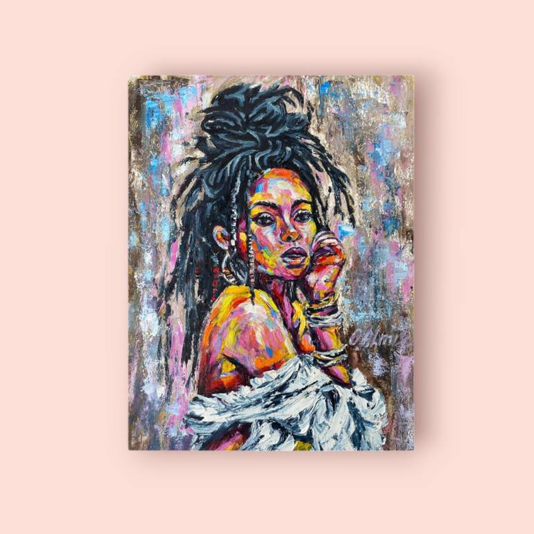 Dreadlocks Bunch Painting by Oksana Almiz | Saatchi Art