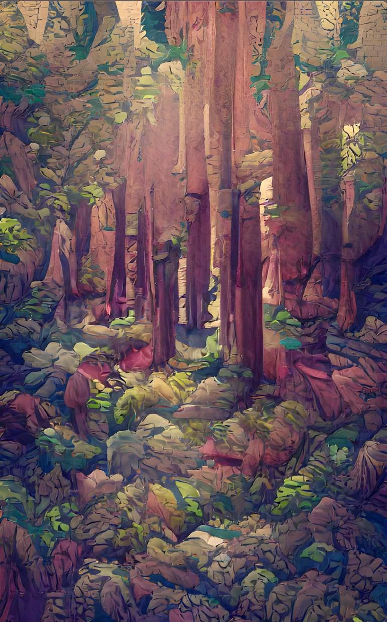 Colorful Autumn Forest Painting by Daffa Raditya | Saatchi Art