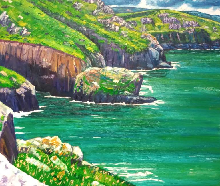 Cliffs and Stack, West Penwith, Cornwall Painting by Paul Mcgregor ...