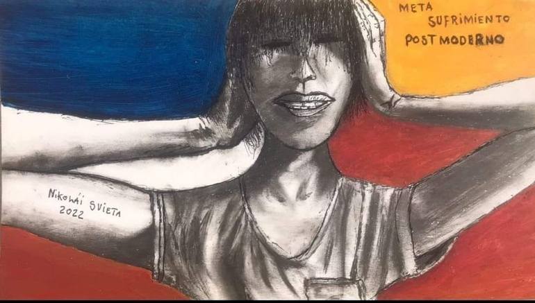 Meta sufrimiento posmoderno Drawing by Julio Gaytan | Saatchi Art