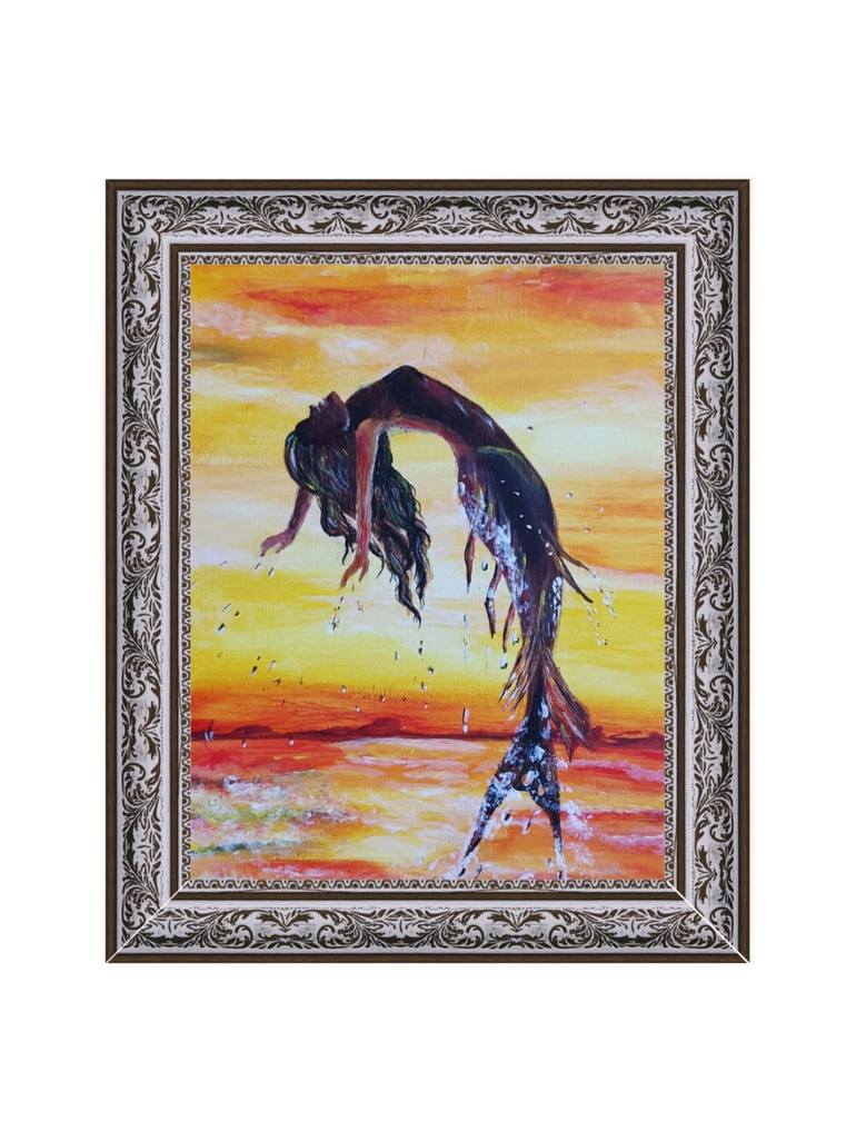 In golden water Painting by Olena Tereshchenko | Saatchi Art