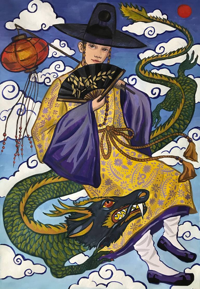 Asian soul Painting by Karolina Pidkova | Saatchi Art