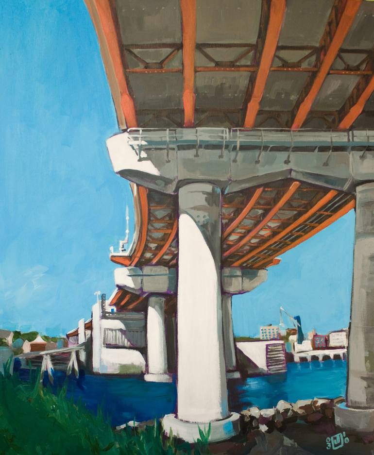 Casco Bay Bridge #2 Painting by Jen Joaquin | Saatchi Art