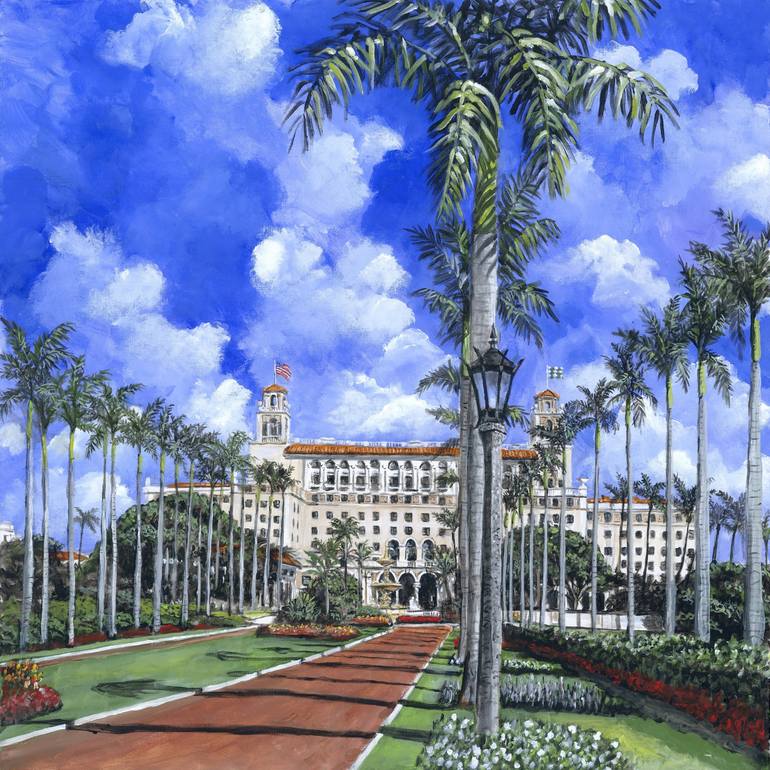 The Breakers Front Palm Beach Florida Painting by Sandra Thompson ...