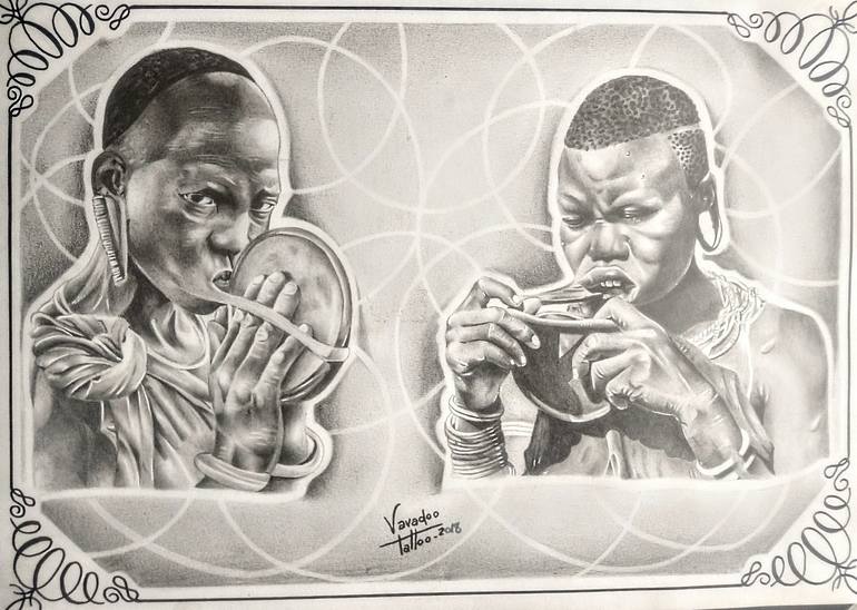 A tribo Drawing by Lenivaldo Teixeira | Saatchi Art