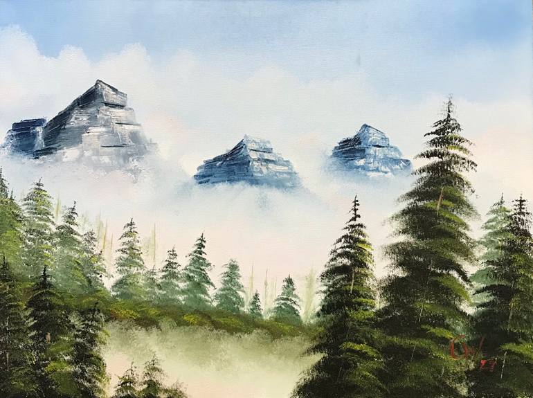 Mountain’s Layers Painting by Charlie Weise | Saatchi Art