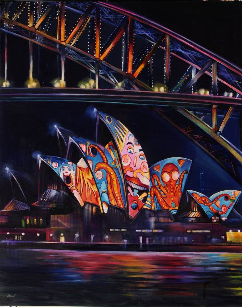 Vivid - Lighting the sails Painting by Jane Bennett | Saatchi Art