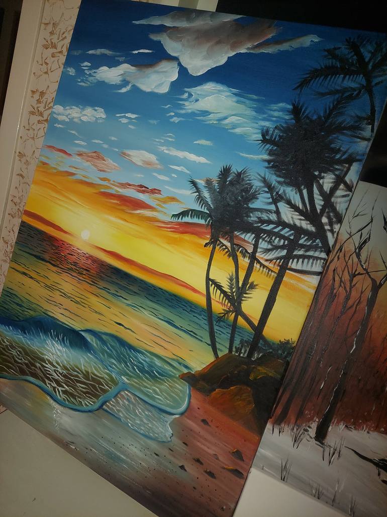 Summer sunset Painting by YUNUS ERTEKİN | Saatchi Art