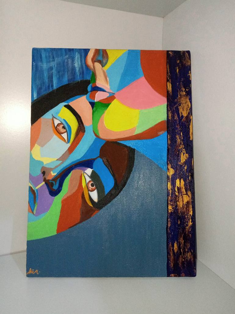 leaning on silence Painting by kia kia | Saatchi Art