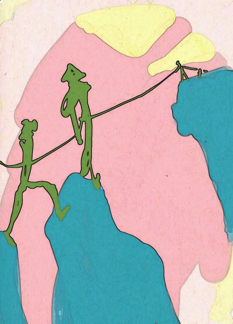 Improvisation Nr. 21, Overcoming obstacle Painting by Elze Zaikinaite ...