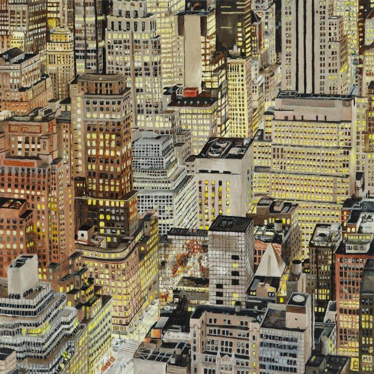 The Human cell a city of light Painting by Martin Scrase | Saatchi Art
