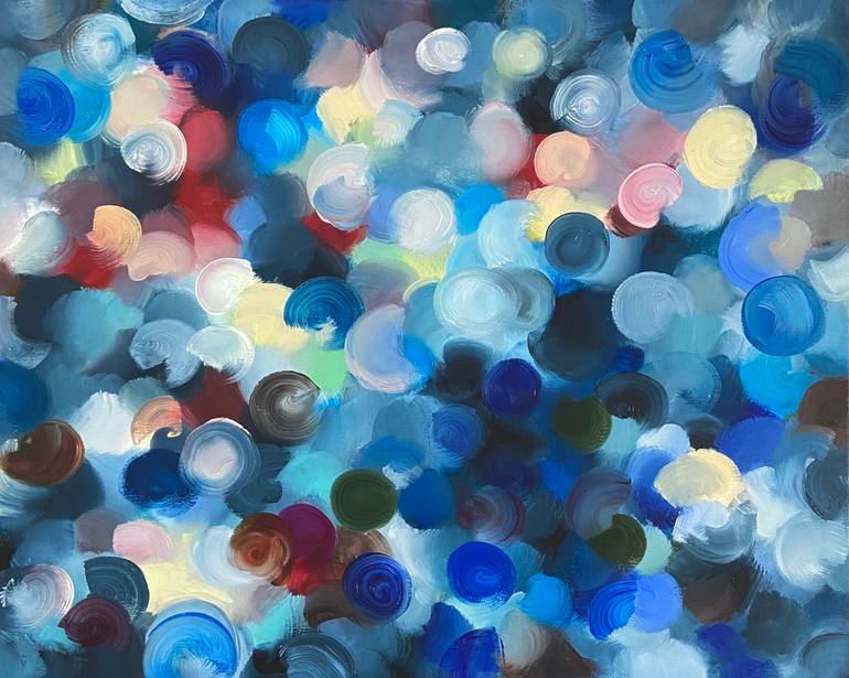 Bubbling Cold Bubbles Painting by Yuna Galejeva | Saatchi Art