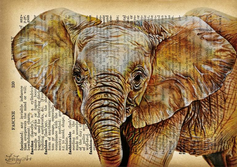 Retro Drawings Vintage Elephant