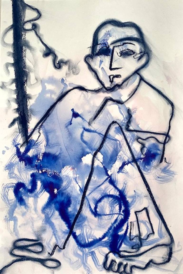 The Old Man Drawing by ISHA DEY | Saatchi Art