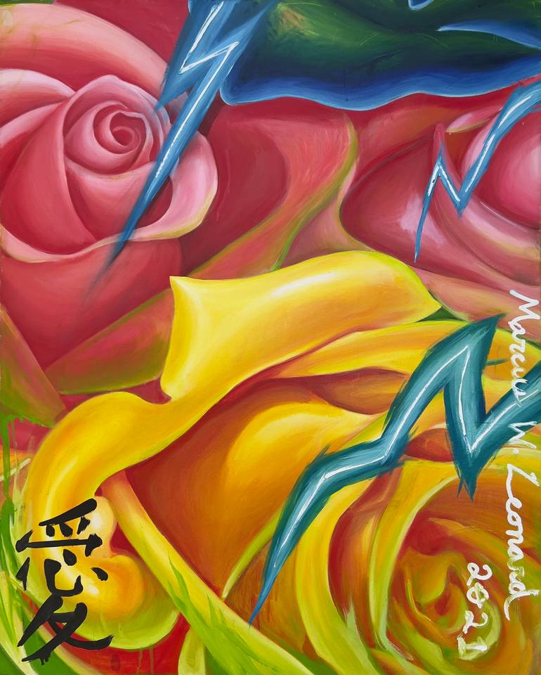 Lemonade Roses Painting by Marcus Leonard | Saatchi Art