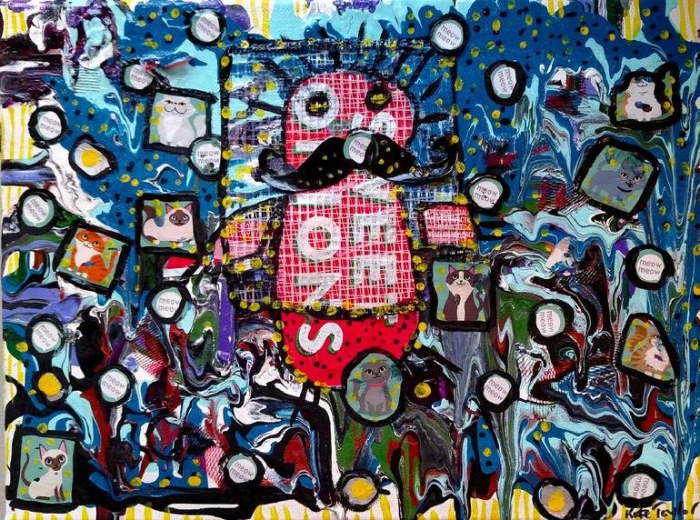 THE MAN WHO LOVED CATS Painting by Kate Taylor | Saatchi Art