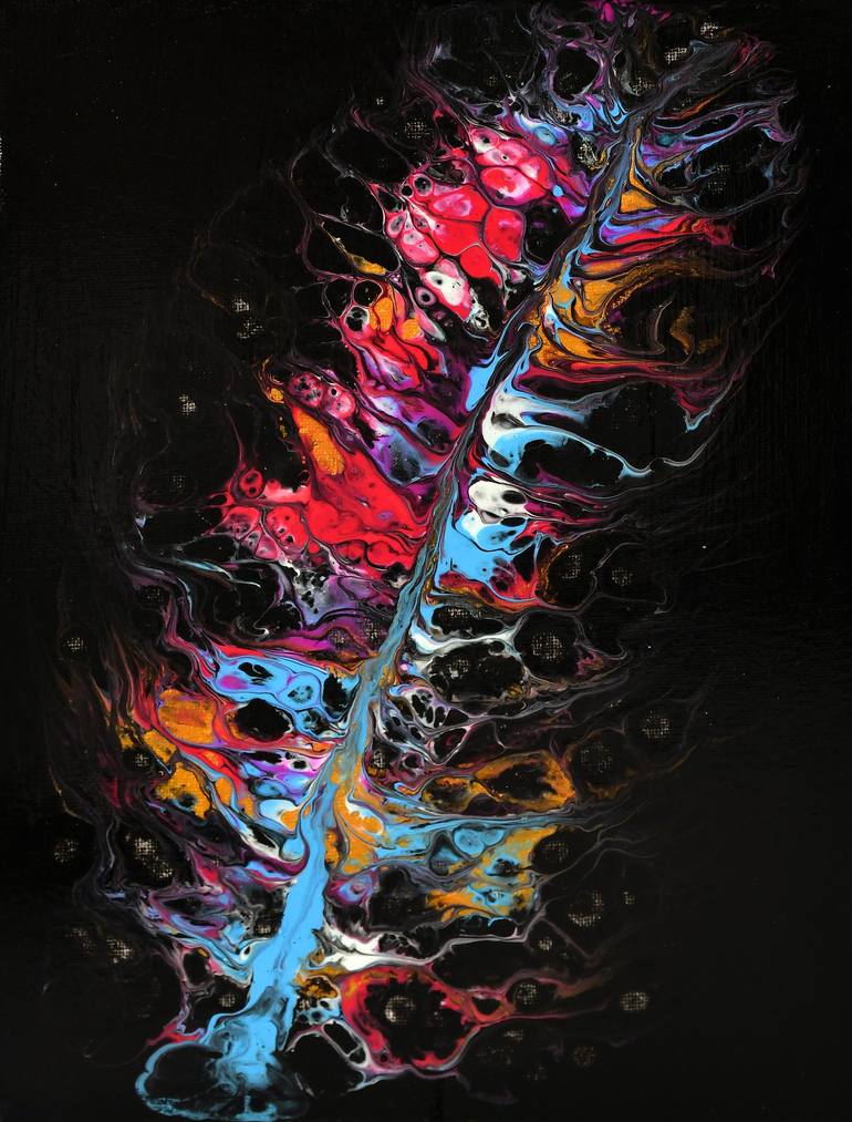 Fiery Feather Painting by Glee Creations | Saatchi Art