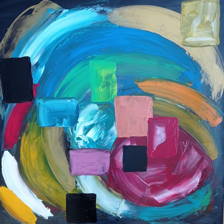 Modern abstract expressive vibrant artwork Discovery Painting by ...