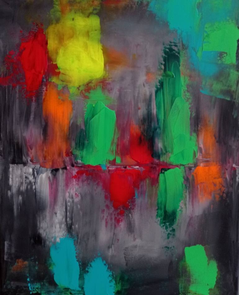 Original palette knife abstract art with stripes Integrity 0.2 Painting ...