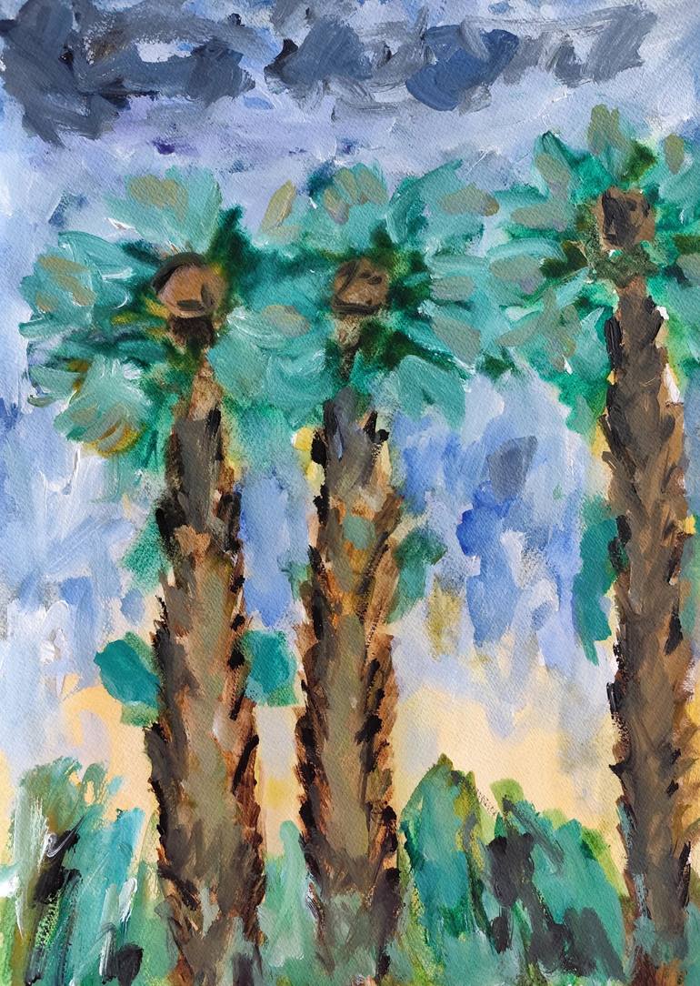Abstract Expressionist nature painting Beneath the palms Painting by ...